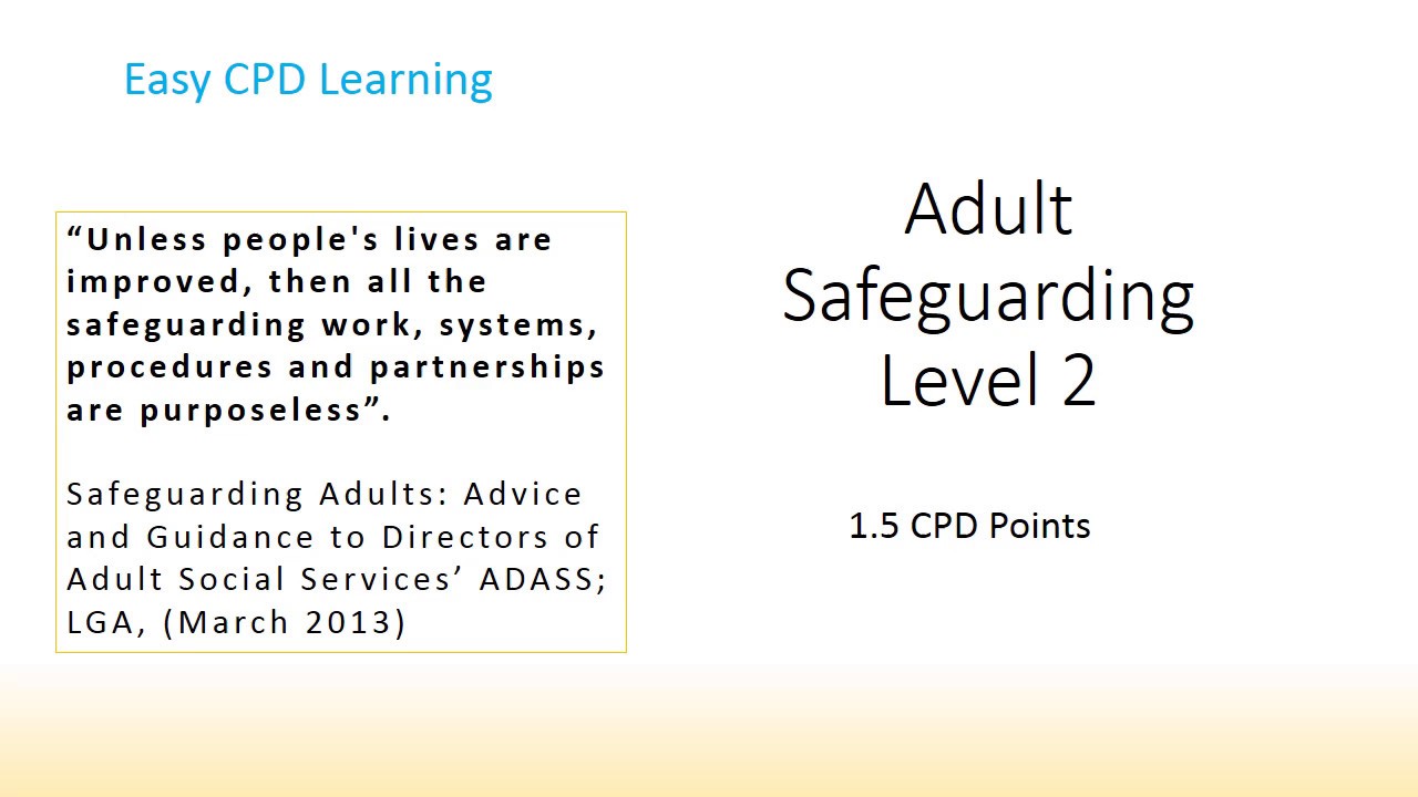Adult Safeguarding Level 2 - YouTube