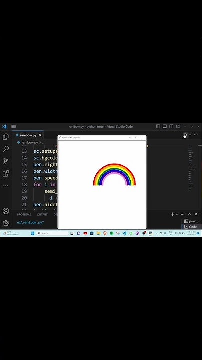 Draw rainbow in python|rainbow | python programming|#rainbow #python3 #shorts #viral #short ...