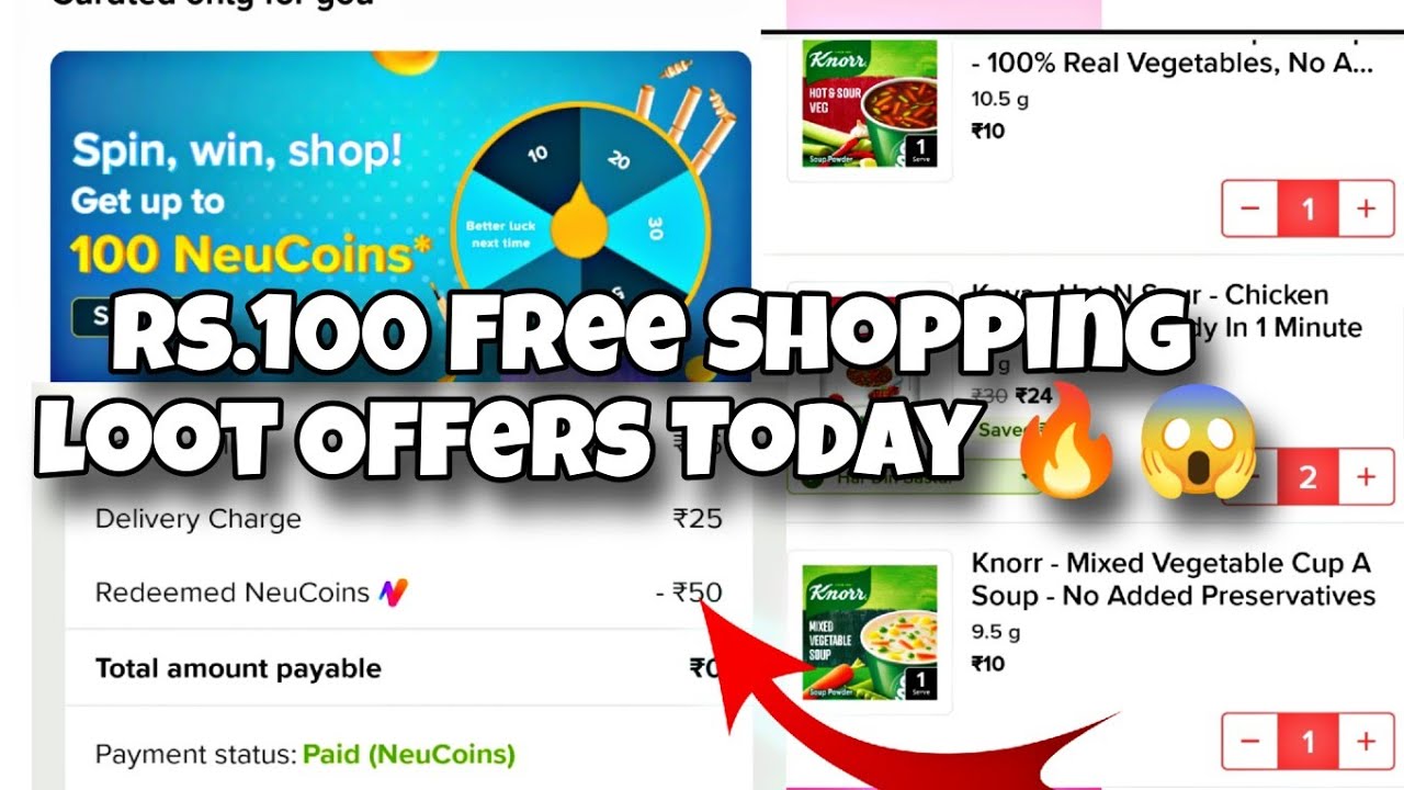 Rs.100 FREE Shopping Loot Offer Today 🔥😱 Hurry Up 🥳No Shipping Charges ...