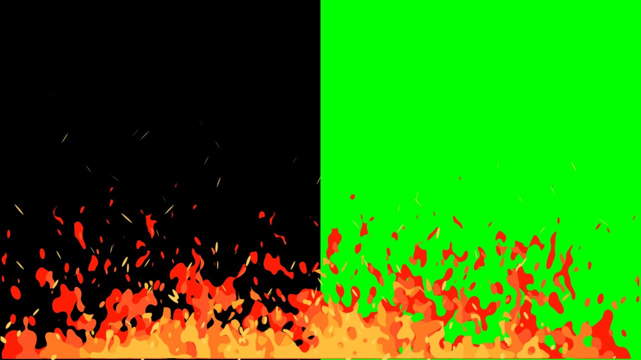 Green screen fire animation cartoon effect Free download Black screen ...