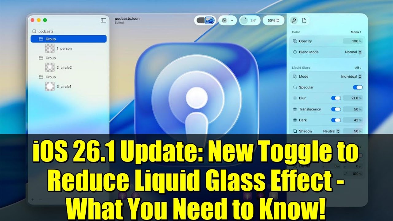 iOS 26.1 Update: New Toggle to Reduce Liquid Glass Effect - What You ...