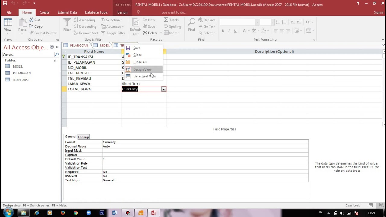 TUTORIAL MEMBUAT DATABASE || TABEL || RELASI || QUERY || RENTAL MOBIL ...