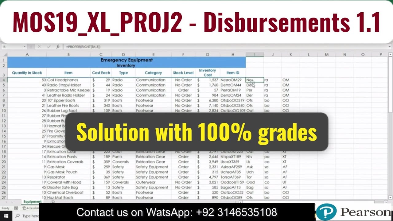 MOS19_XL_PROJ2 - Disbursements 1.1 | MOS19 XL PROJ2 Disbursements 1.2 #mos19xlproj2 # ...