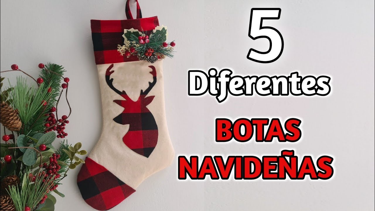 5 Ideas para hacer BOTAS NAVIDEÑAS 🎄 muy fáciles y con cartón reciclado! - YouTube