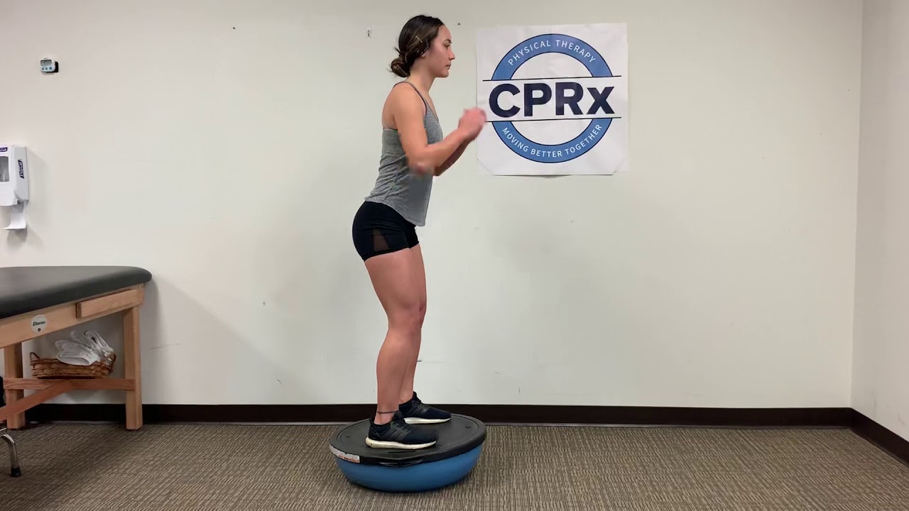 Double leg squat on bosu - YouTube