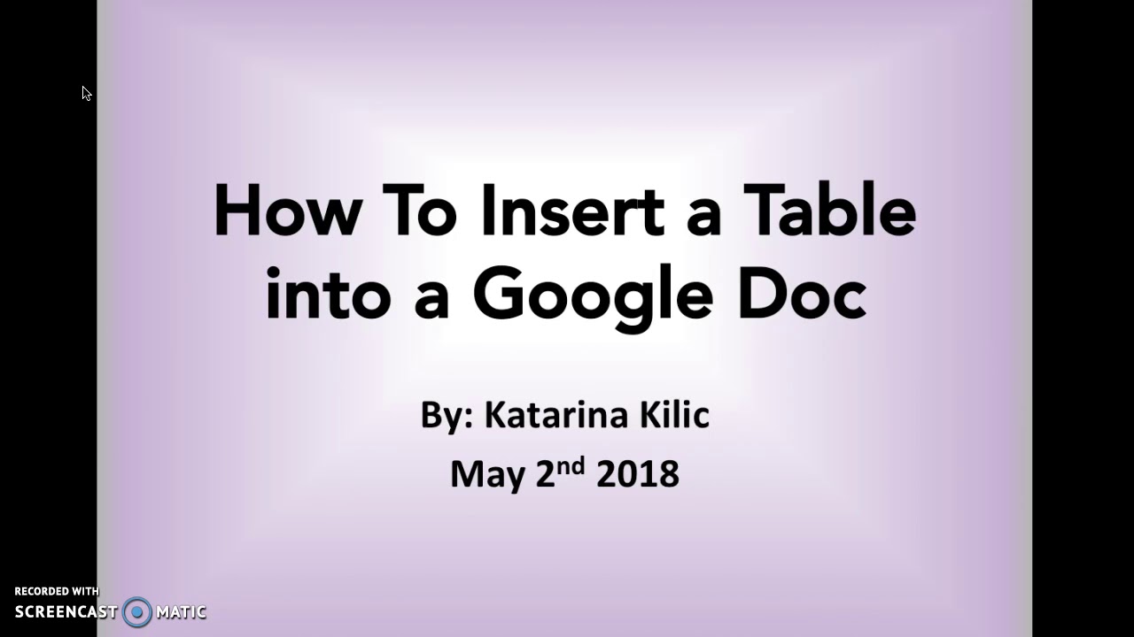 How To Insert a Table into a Google Doc - YouTube