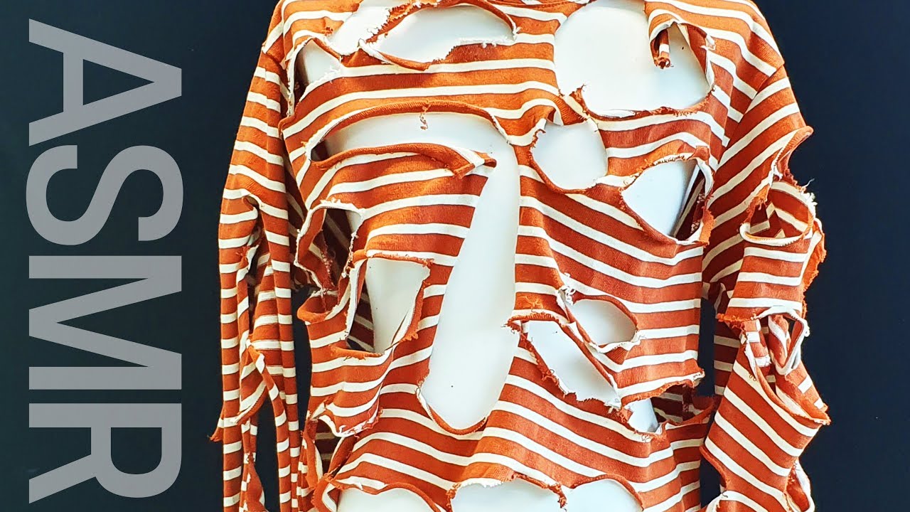 ASMR Ripping Clothes Sounds, Scissor Sounds Fabric Cutting/Ripping ...