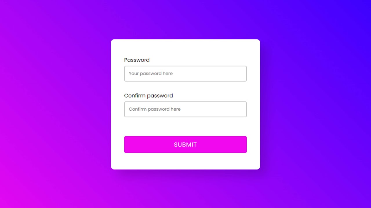 Confirm Password Validation Using Javascript With Free Source Code 3067