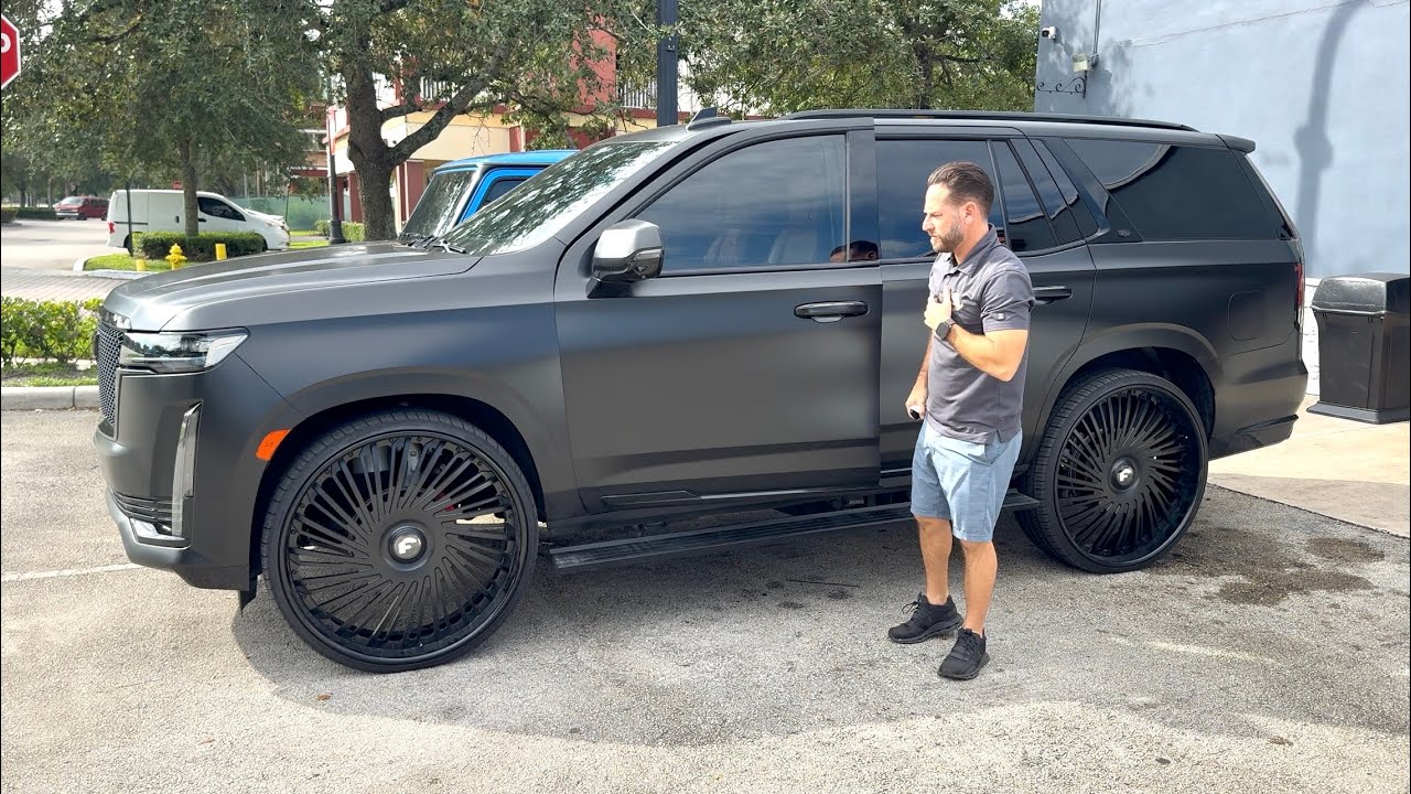 Matte Black 2024 Cadillac Escalade on 30" Forgiato Wheels by Coast 2 ...