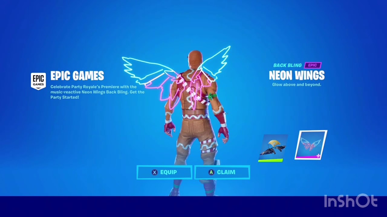 Finally get the Neon wings back bling!(Fortnite) - YouTube