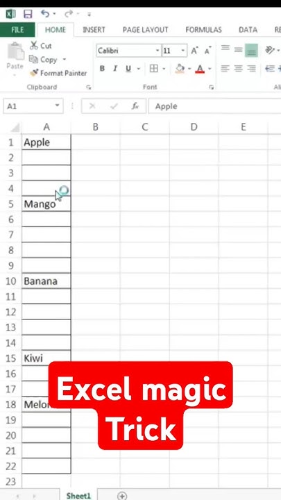 Excel magic trick #exceltricks #exceltips #excelsolution #exceltutorial #excelformula #excel ...