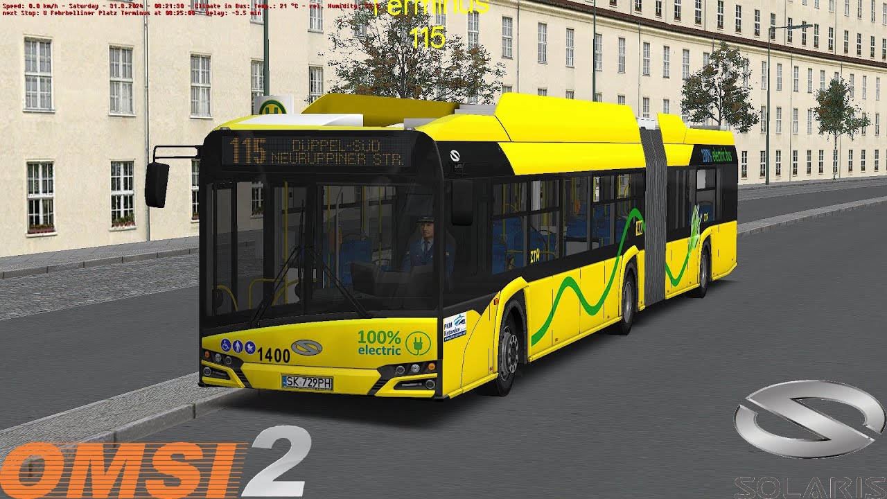 Omsi 2 - Berlin X10 - Line 115 - Solaris Urbino 18 IV Electric - YouTube