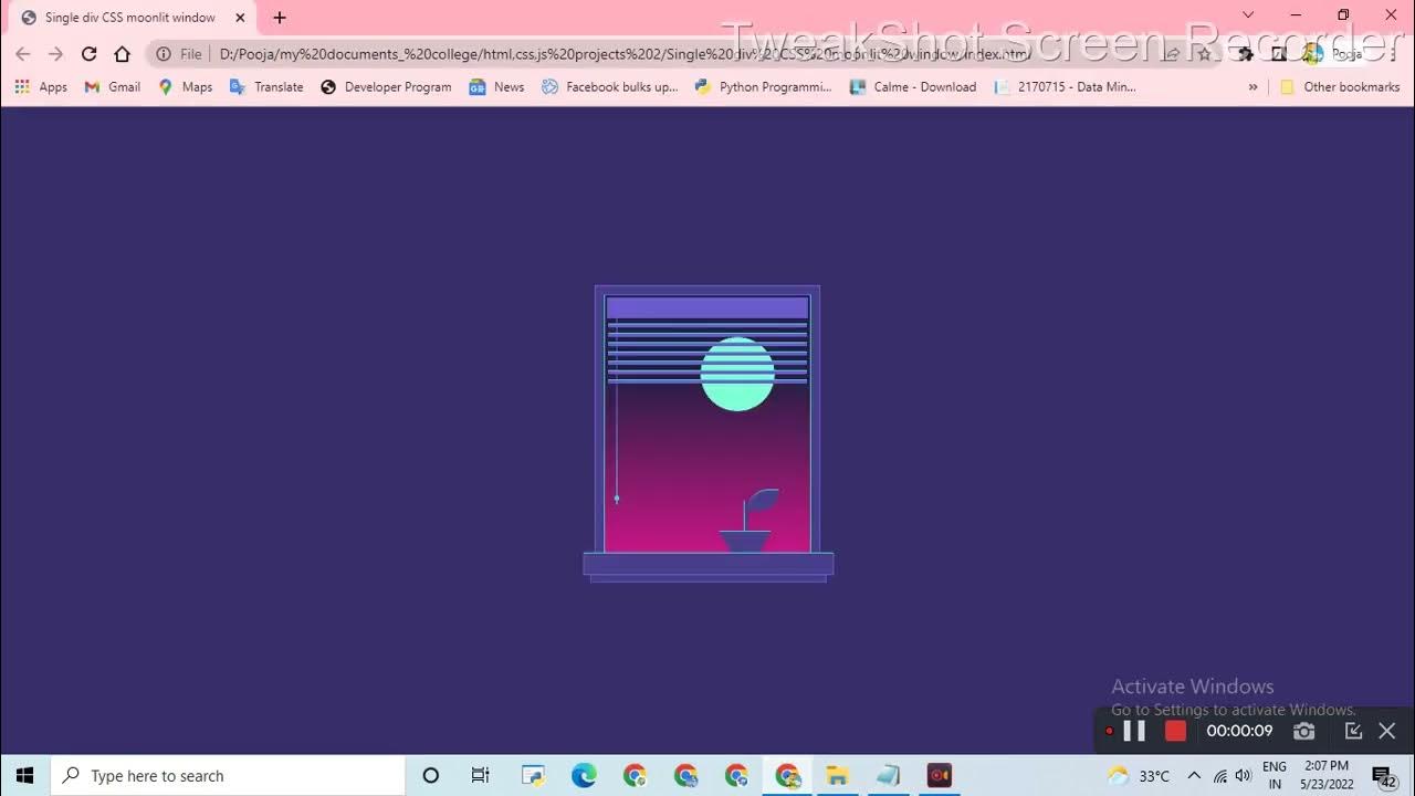moonlight window | HTML, CSS, JS projects | Study easier by Pooja Patel | Coding for beginners ...