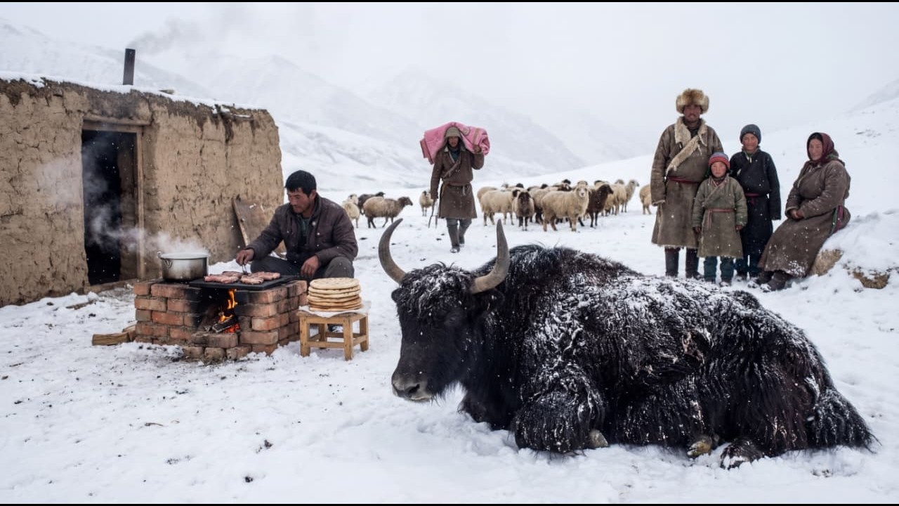 Winter Yak Hunt in Afghanistan – Cooking Yak Meat & Fresh Bread - YouTube