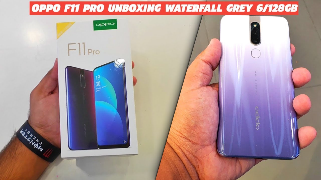 Oppo F11 Pro Waterfall Grey Unboxing & First Look | New Launch - YouTube