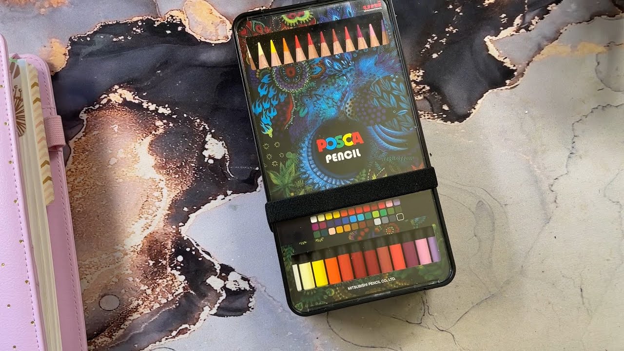 Adult Coloring - Posca Pencils Swatching - YouTube