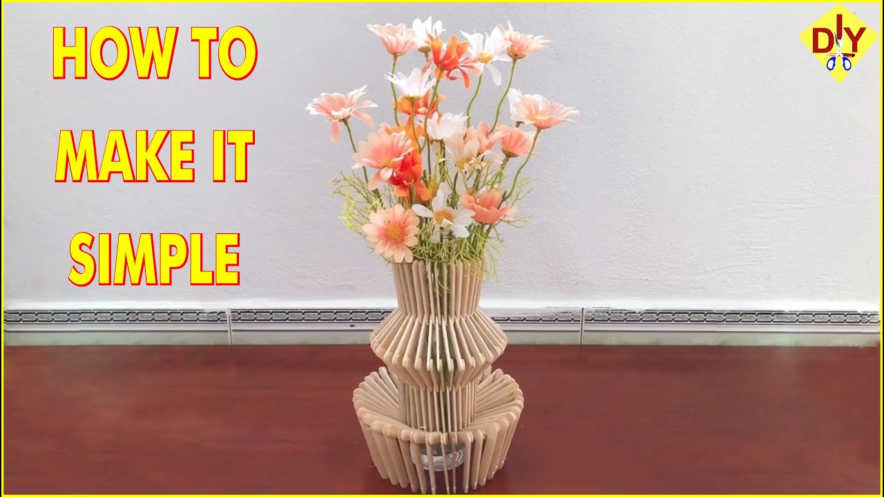 DIY beautiful flower vase simple way - YouTube