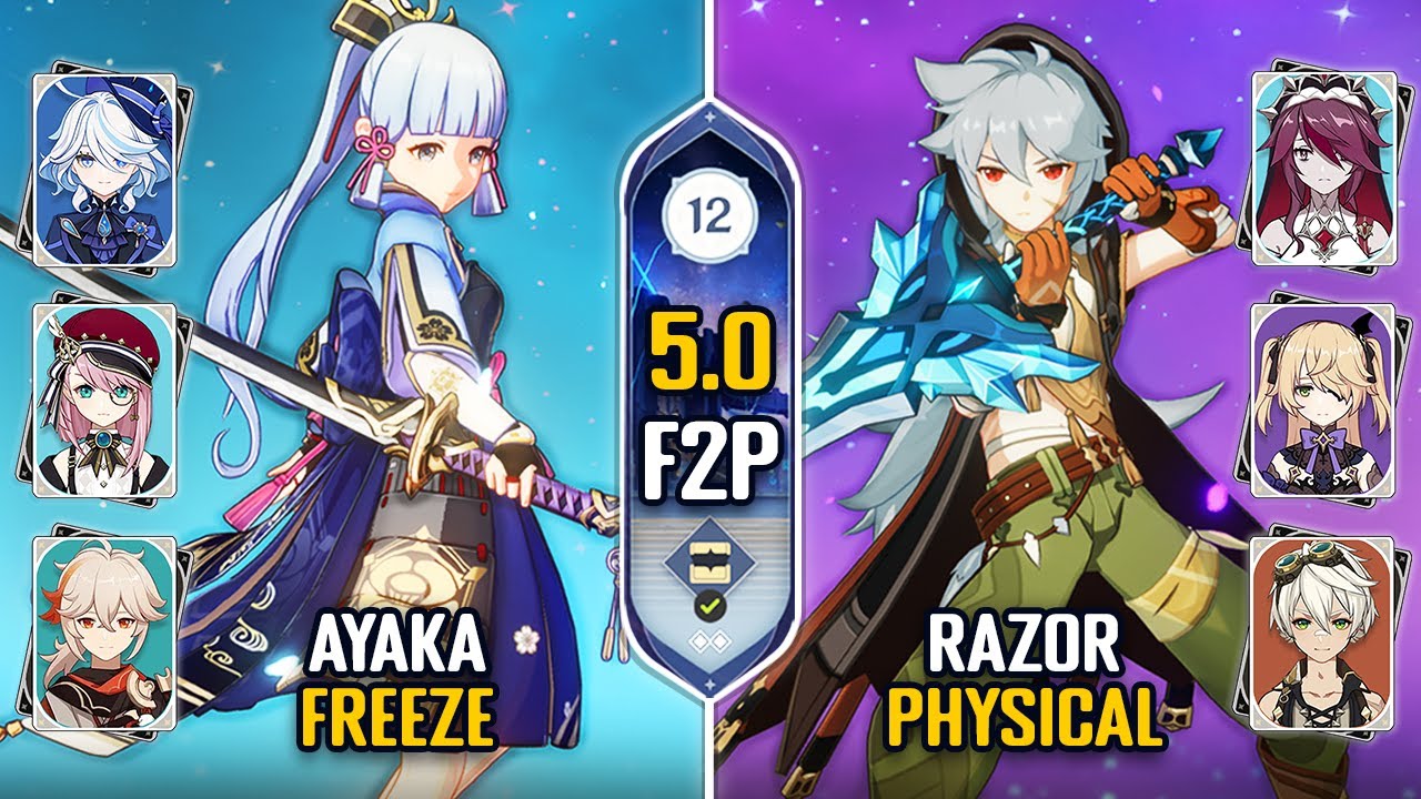 F2P Razor Physical DPS & Ayaka Freeze Team | Spiral Abyss 5.0 Floor 12 ...