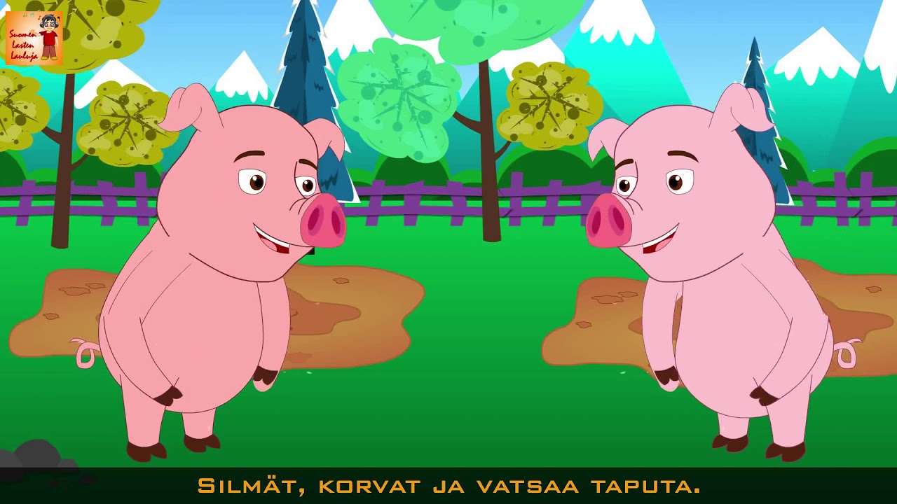 Учим части тела на финском. Детская песенка Pää, olkapää, peppu, polvet ...