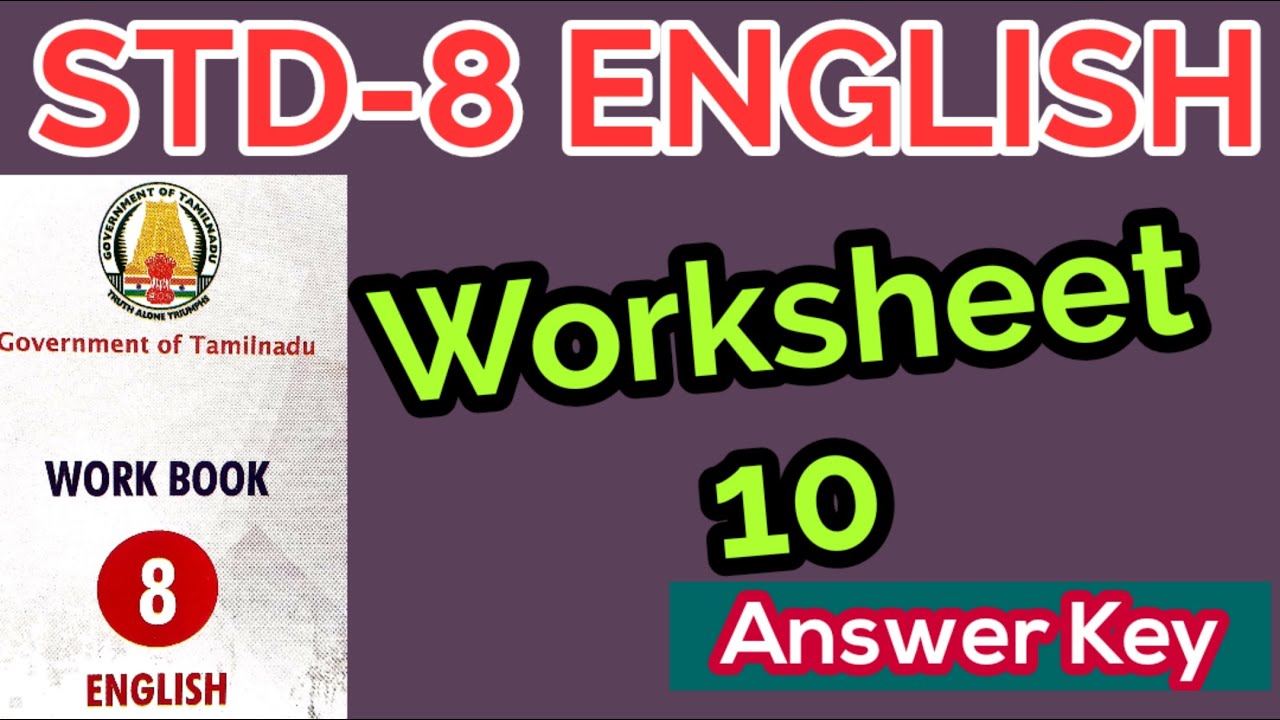8th standard English Workbook| Worksheet 10 | Class 8 Workbook Answers ...