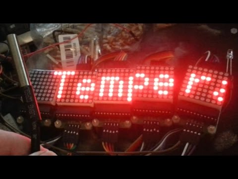 Showing the temperature Using 5 LED matrices and Arduino via max7219 ...