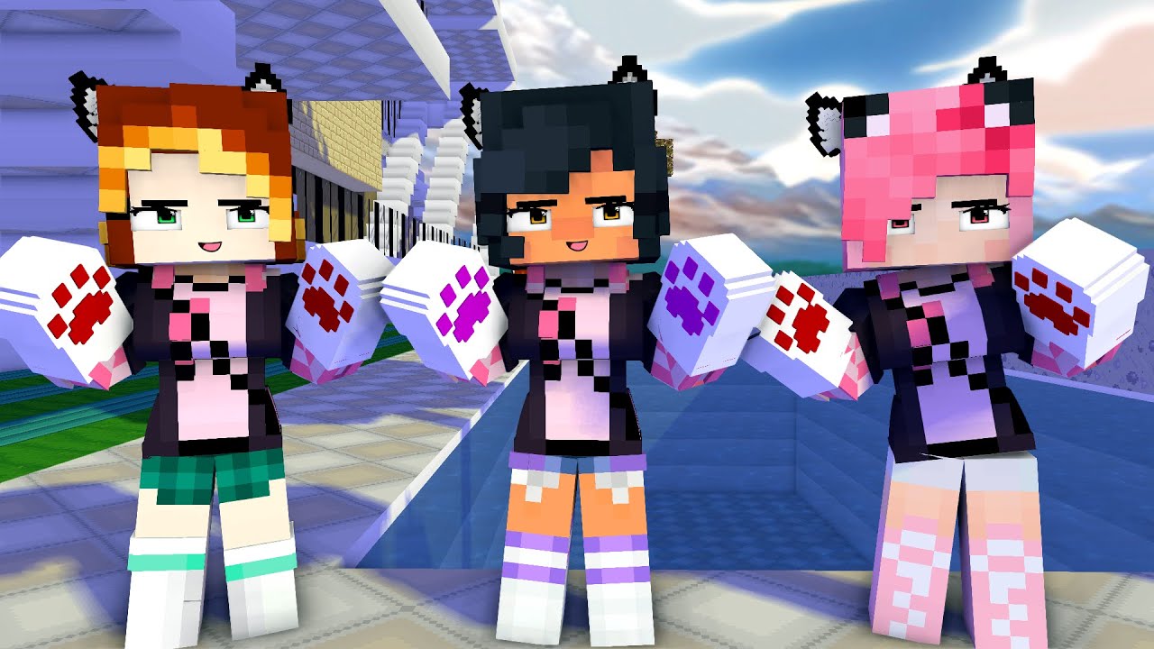 paw paw dance lady bug aphmau and good friends - minecraft animation # ...