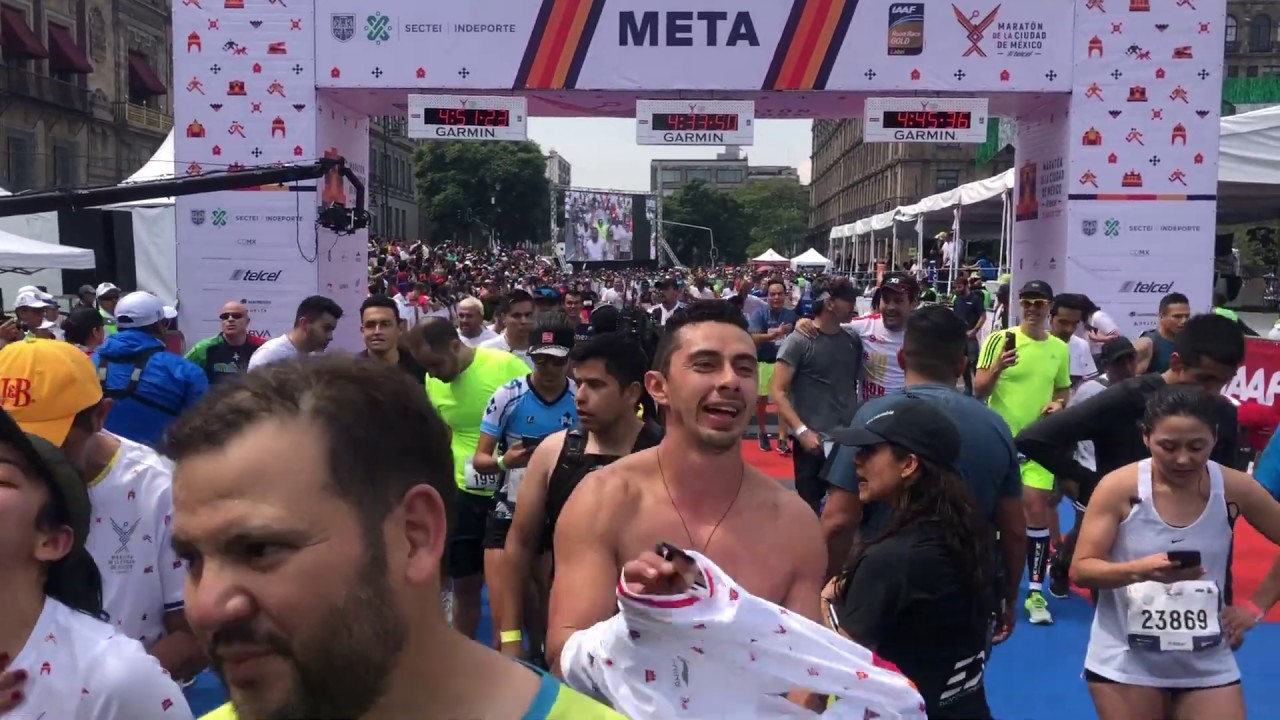 La meta del Maratón de la Ciudad de México 2019 - YouTube