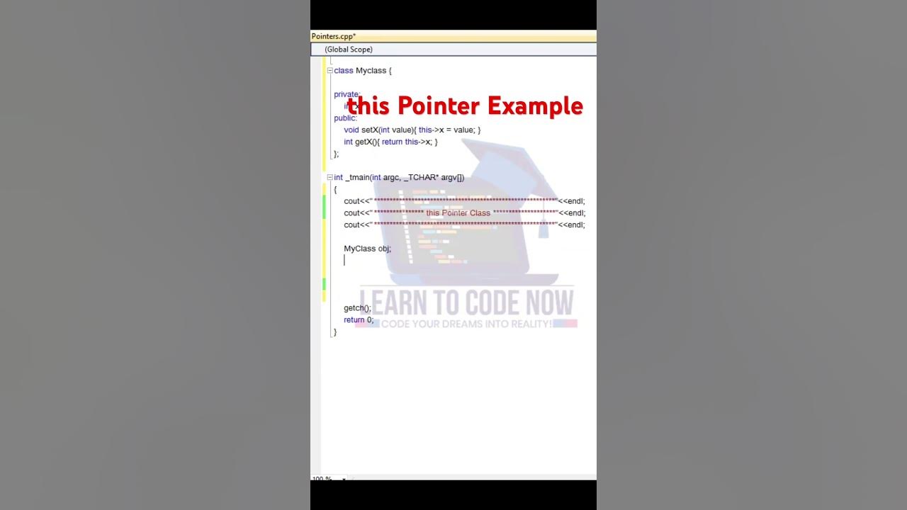 C++ this Pointer Example | this pointer in c++ | #shorts #ytshorts # ...