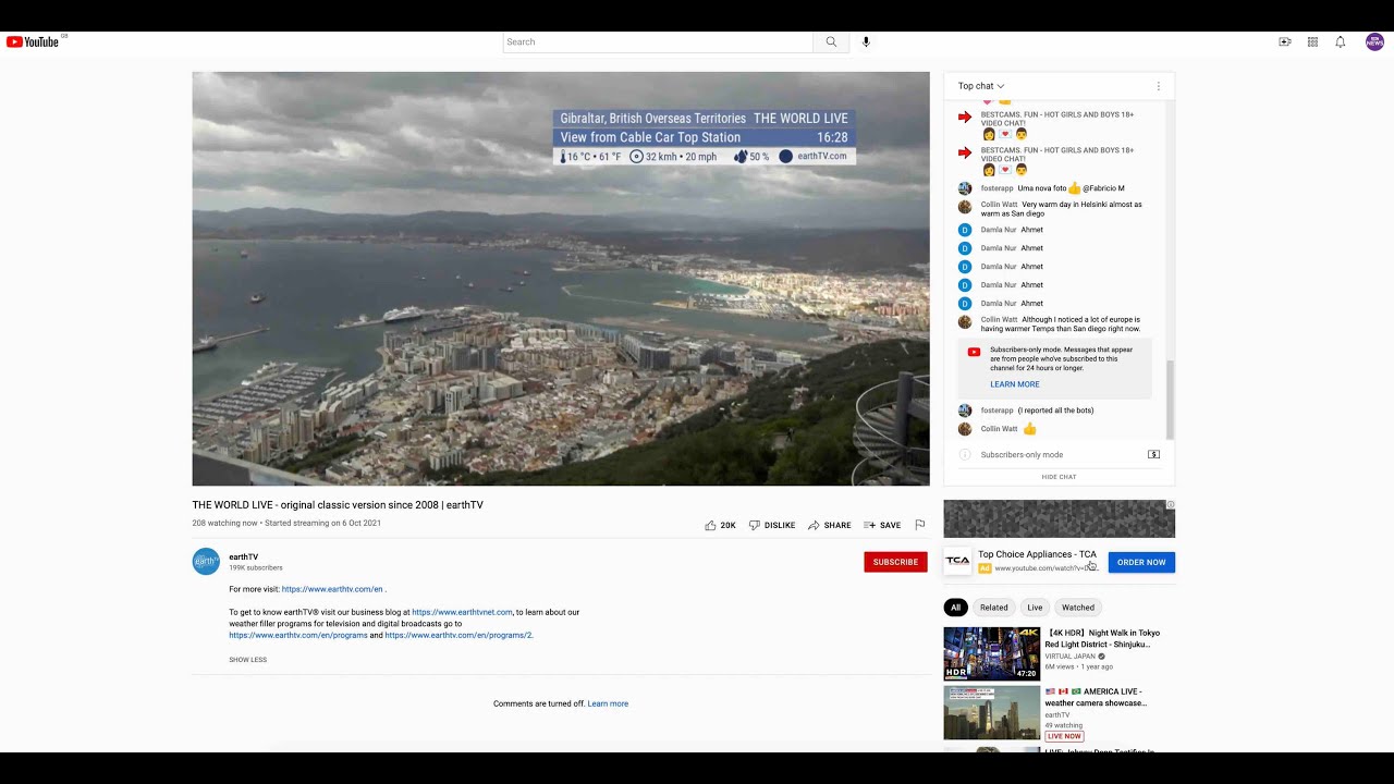 Gibraltar features as part of earthTV's permanent live camera network ...