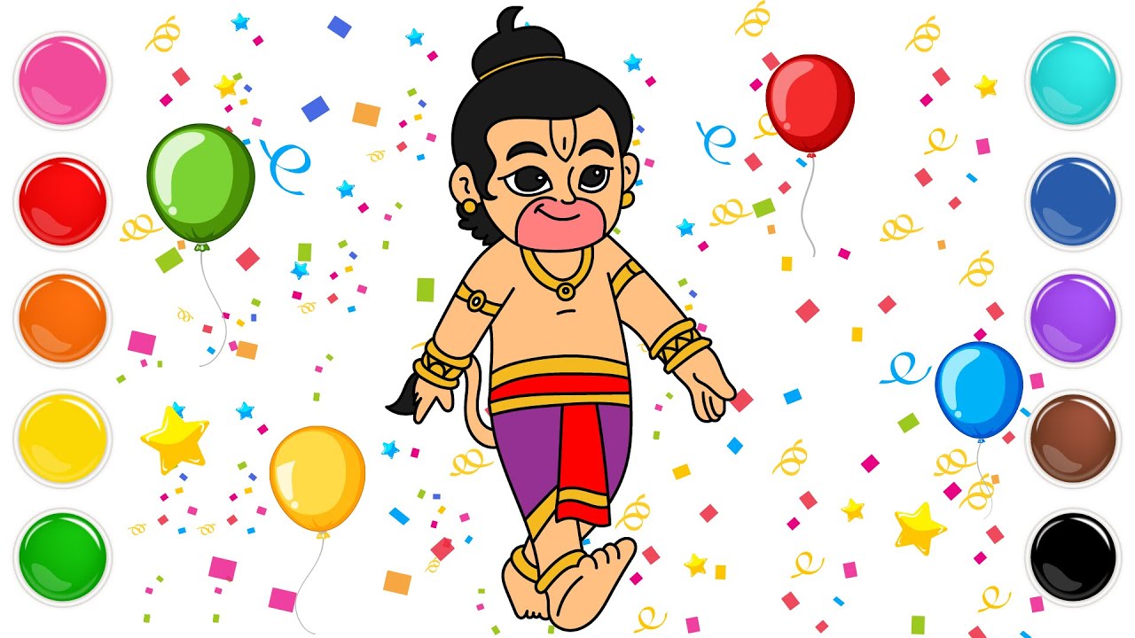How To Draw Bahubali Hanuman Little Singham Friend Step By Step Drawing ...