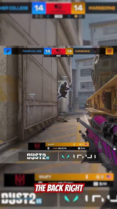Wolfy 1v2 versus Fisher College Dust2 us Eagle Masters Series 1 - YouTube
