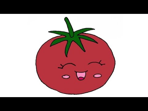 How to draw a cartoon tamato step by step easy. #cartoontamatodraw # ...