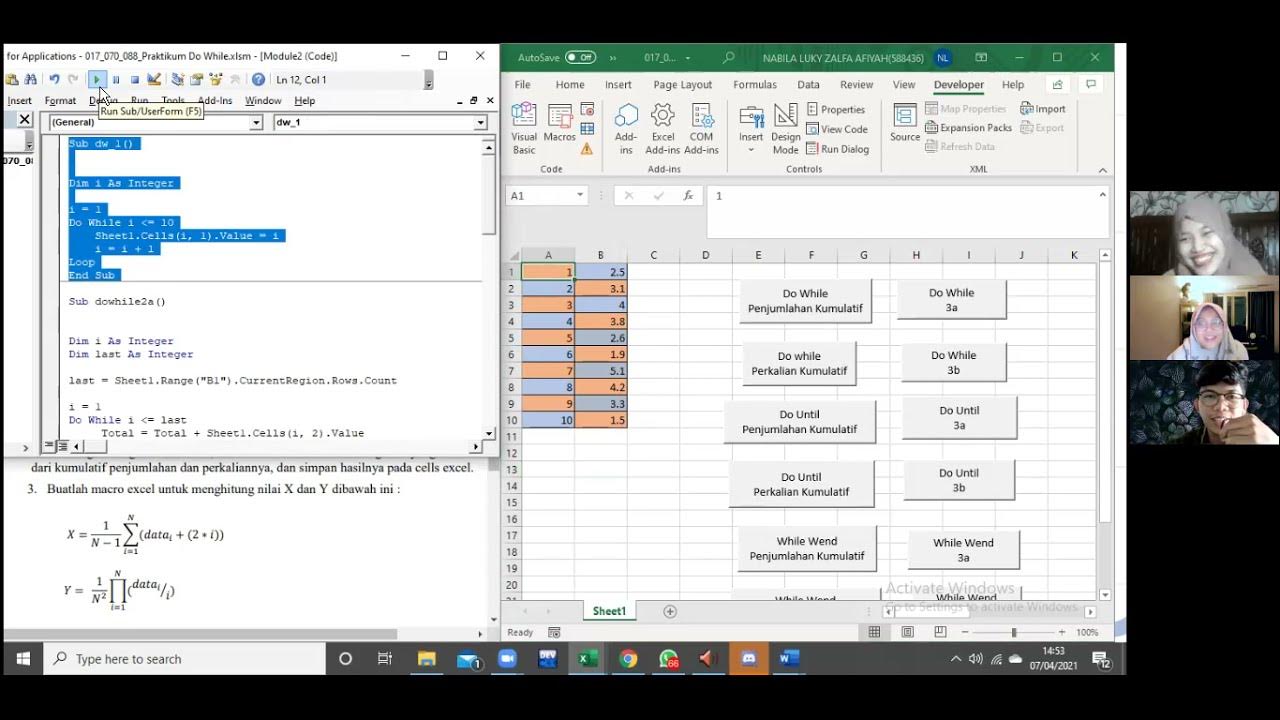LOOPING DO WHILE IN VBA MACRO EXCEL oleh KELOMPOK 6 PROGRAM KOMPUTER AKTUARIA ITS - YouTube