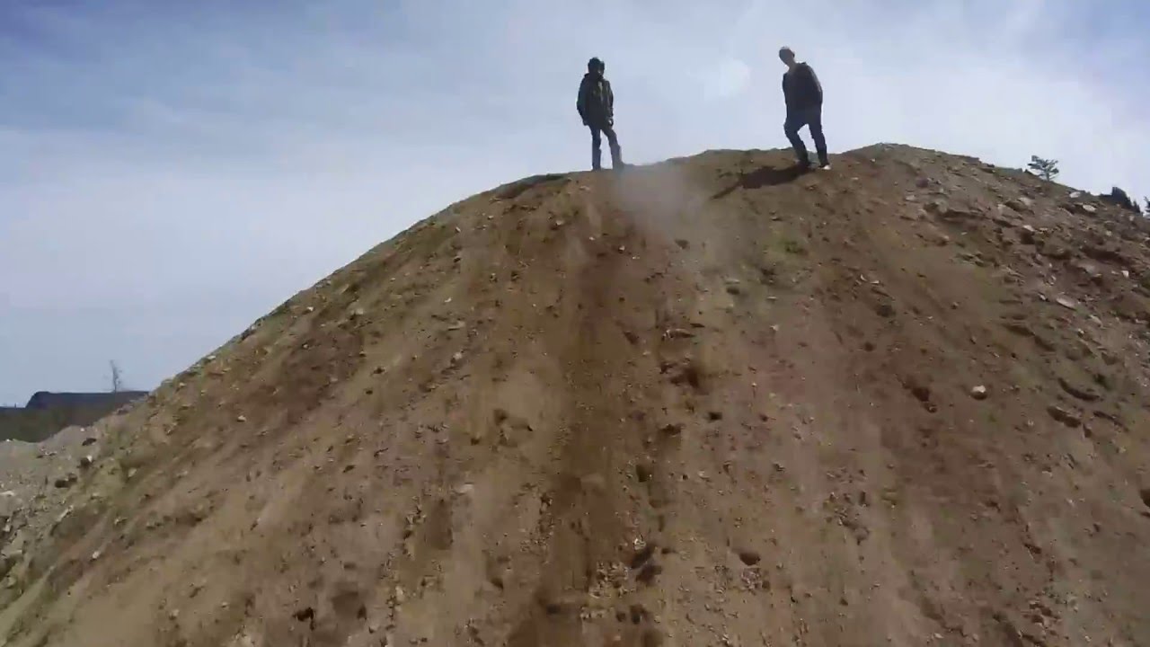 Crf150rb huge hill climb fail!!!!! - YouTube