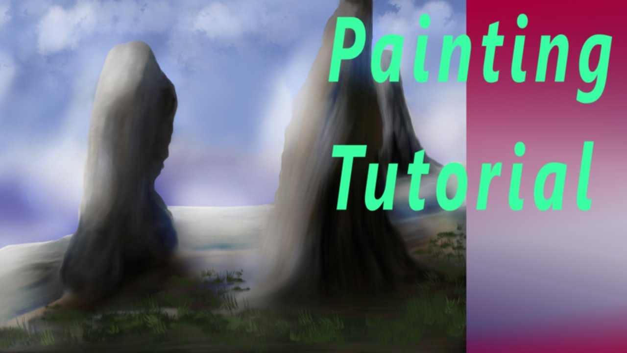 Painting a Fantasy Landscape - Digital art in Krita Easy Tutorial - YouTube