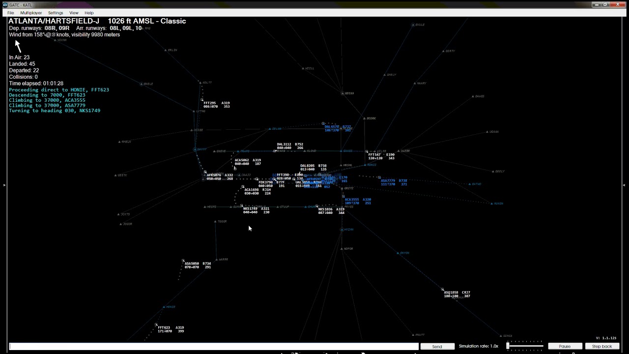 Atlanta 35 - TRACON ATC Simulation - YouTube