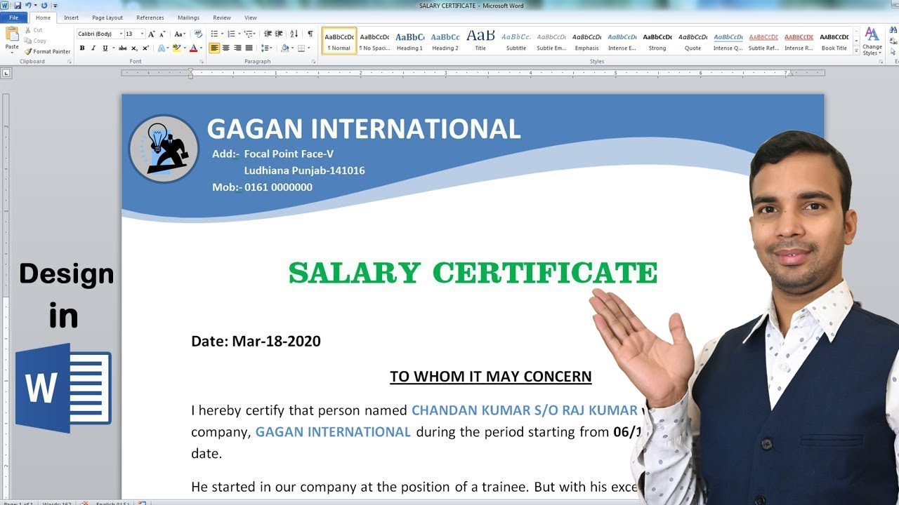 Salary Certificate Template salary-certificate-template