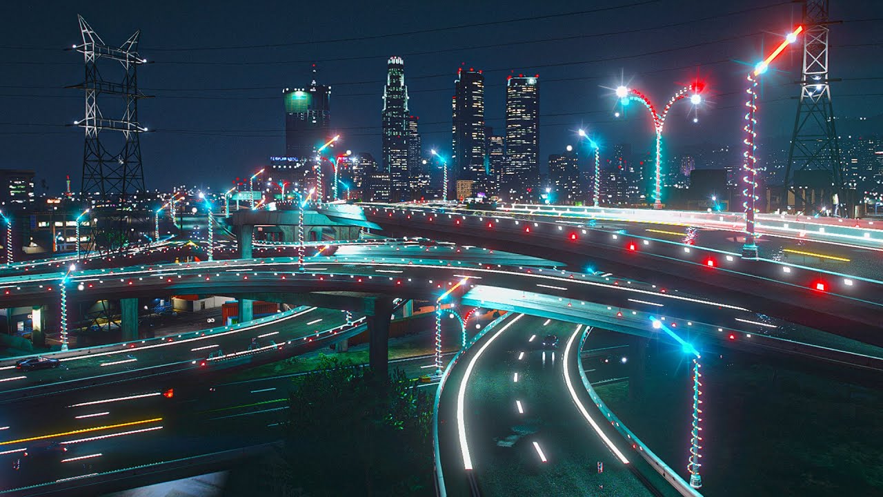 GTA 5 LED CYBERPUNK MOD | REALISTIC VIBRANT LIGHTNING + RAY TRACING ...