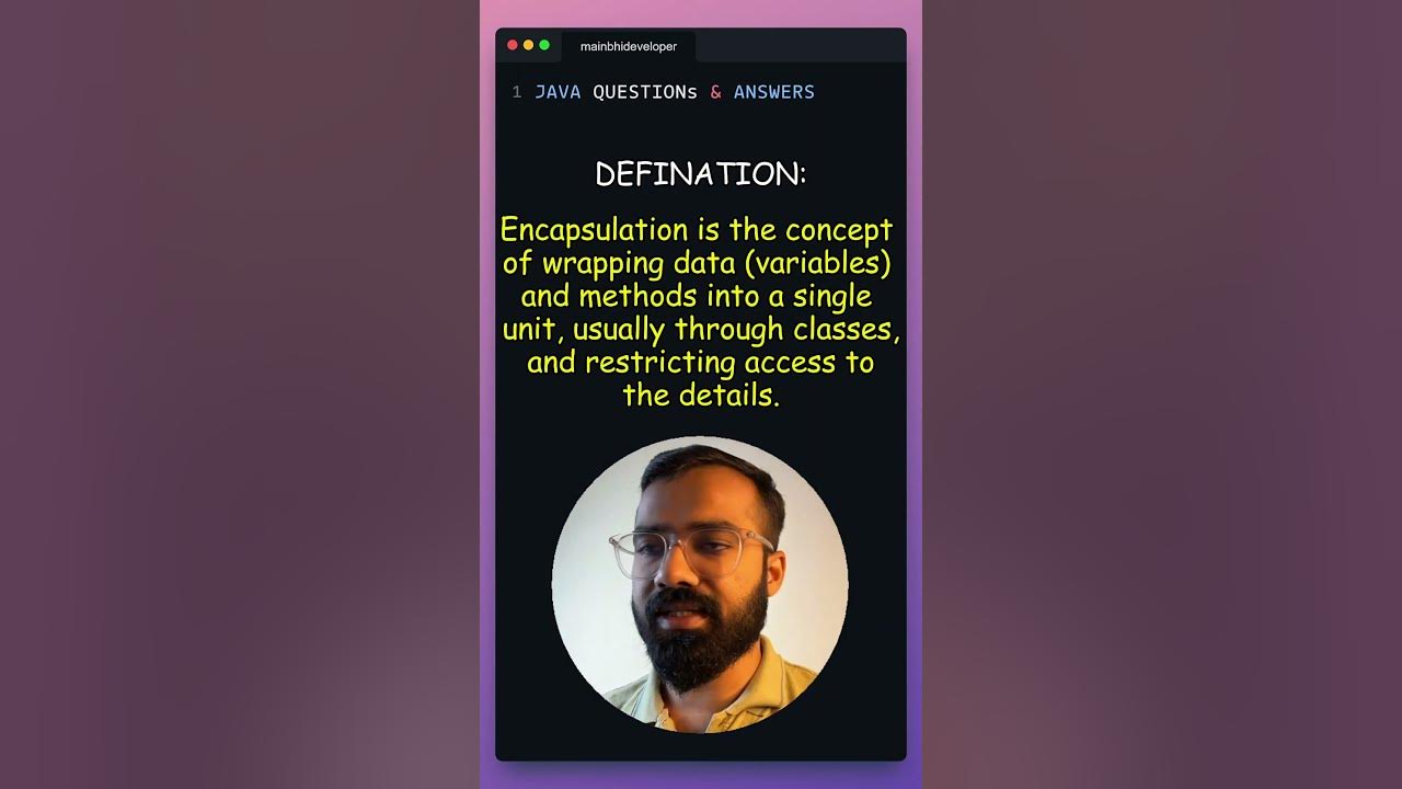 🔍 What Is Encapsulation In Java Coding Objectorientedprogramming Codinginterview Youtube