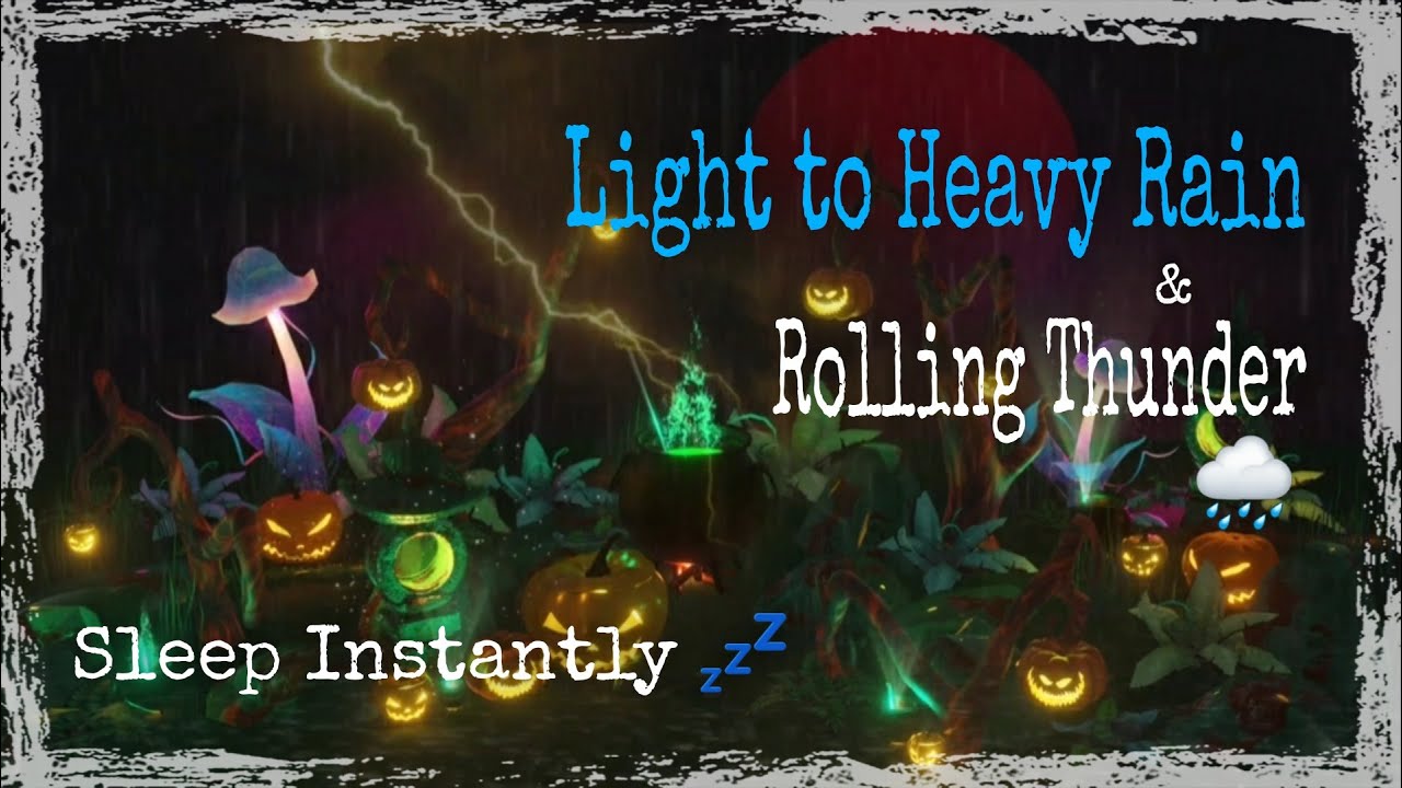 Halloween Spooky Ambience | Rainy Halloween and Thunder Sounds for ...