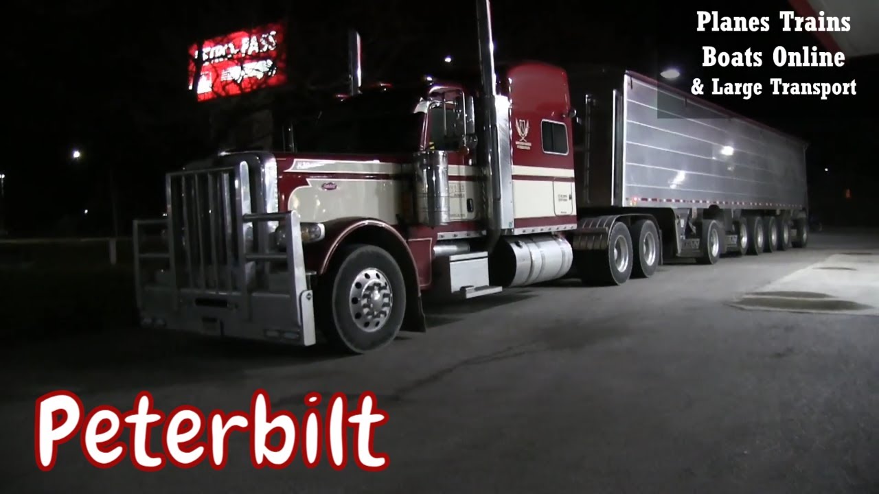 Burgundy & White Peterbilt Parked At The Pumps In Sarnia - YouTube