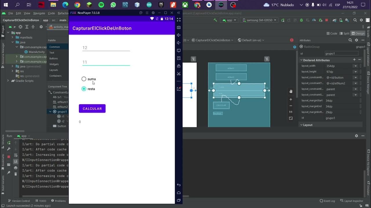 Controles RadioGroup y RadioButton - YouTube
