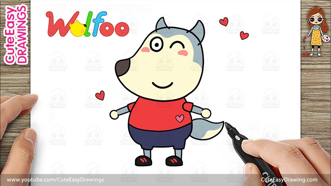 How to Draw Cute Wolfoo – Easy Drawing for Kids step by step @Baby ...