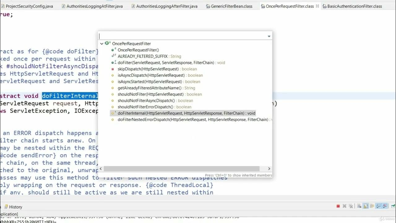 007 Details about GenericFilterBean and OncePerRequestFilter - YouTube