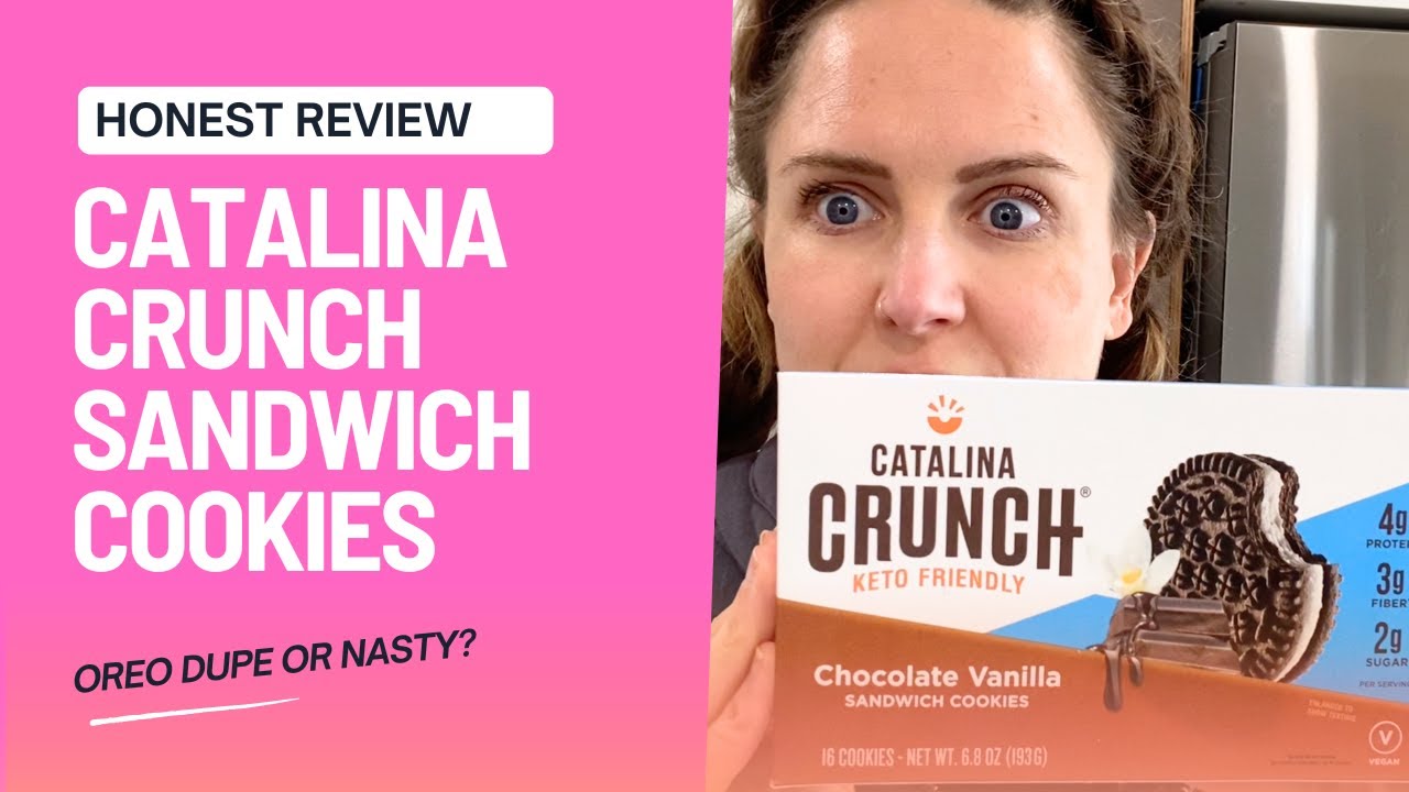Keto Oreo Cookies Dupe: Catalina Crunch Chocolate Vanilla Sandwich ...