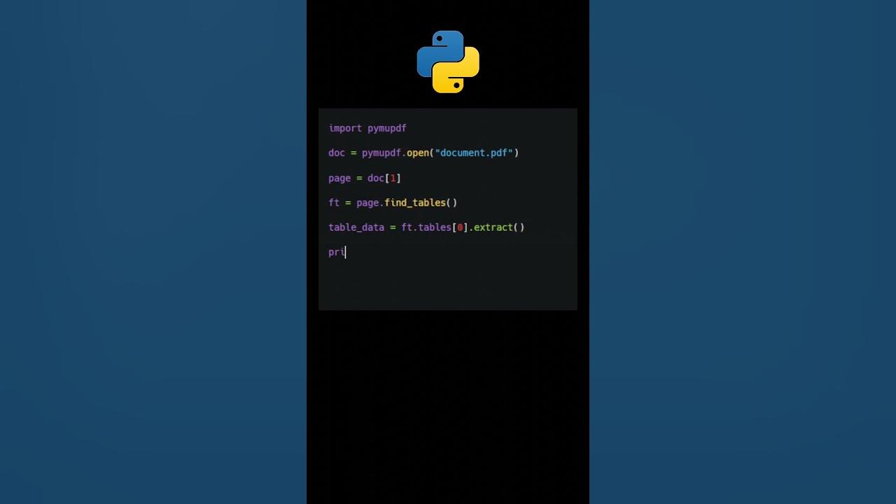 Find And Extract Tables From Pdfs In Python With Pymupdf Learnpython Programming