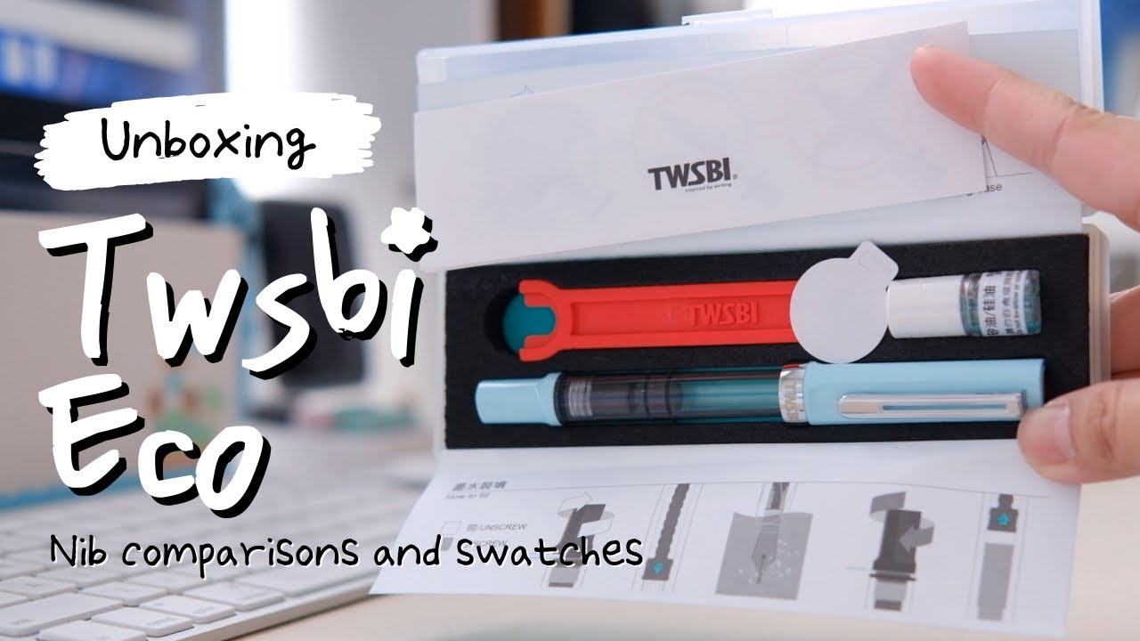 TWSBI Eco Mint Blue Unboxing and Nib comparisons - YouTube