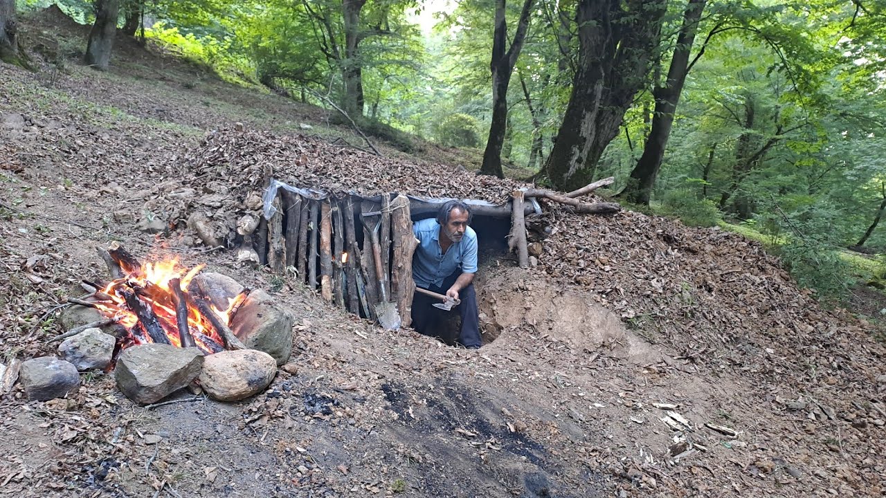 Building the most secret dugout for survival. Bushcraft. Survival ...