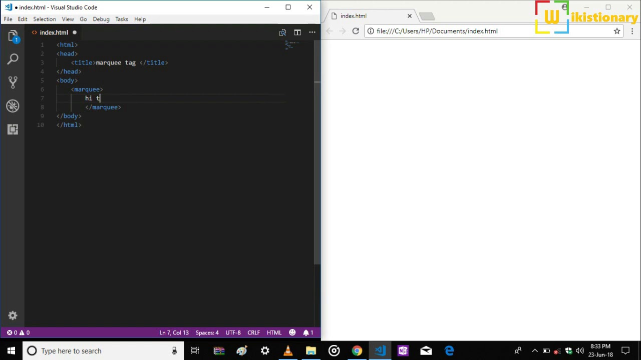 How to Add a html bounce marquee text in html | Wikistionary - YouTube