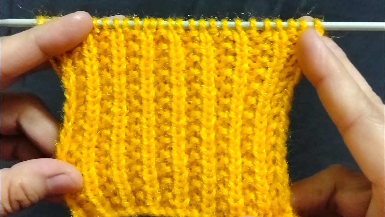 very easy only 2 rows repeat pattern | Rib stitches knitting pattern for scarf | cap | Jacket ...